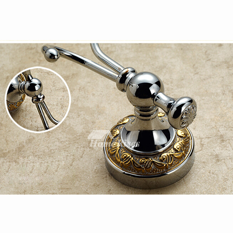 Silver vintage Chrome Robe Hooks Brass Wall Mount