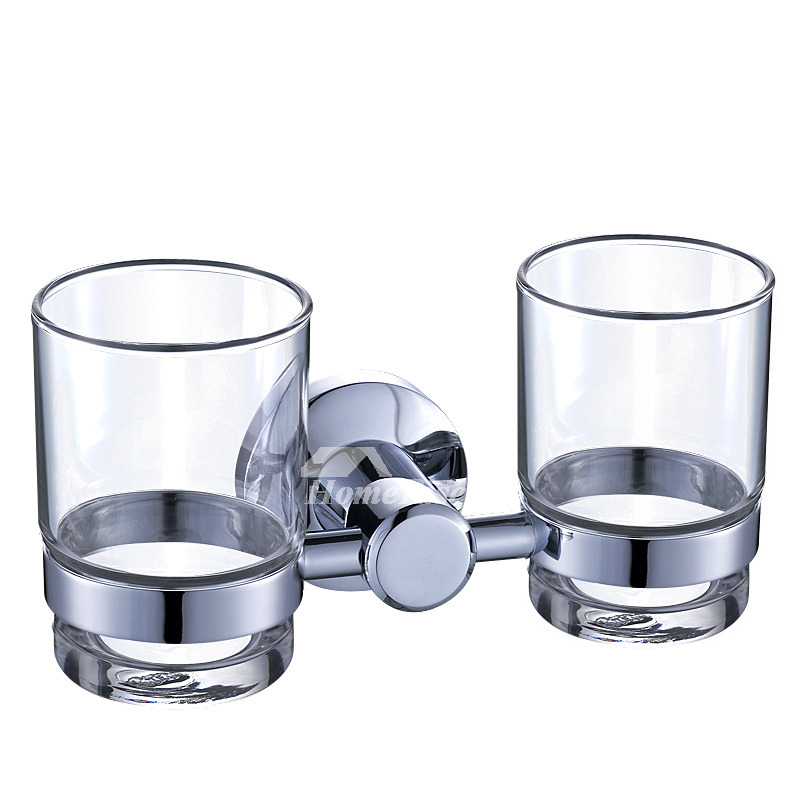 Chrome Silver modern Toothbrush Holder