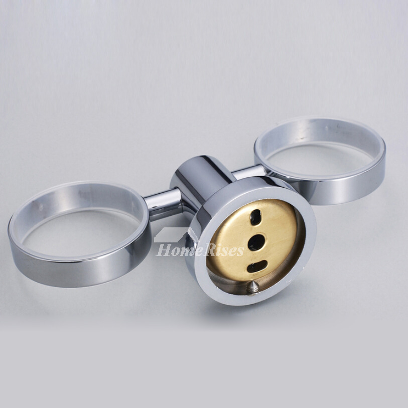 Chrome Silver modern Toothbrush Holder