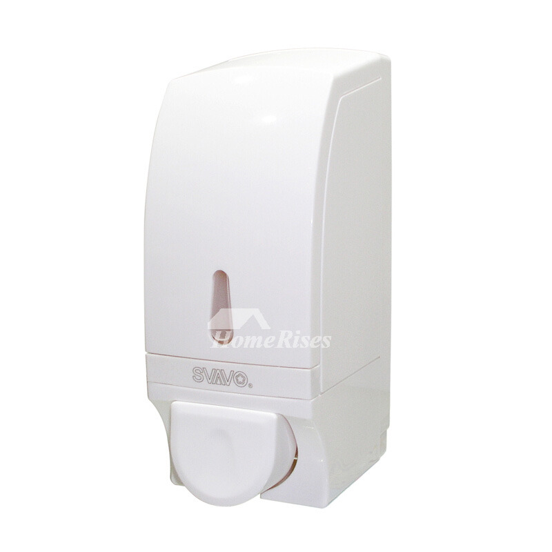 White Soap Dispenser Wall Mount Manual ABS Plastic