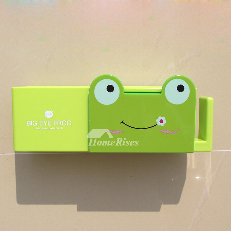 Animal Toothbrush Holder Frog Shaped Green No Drill