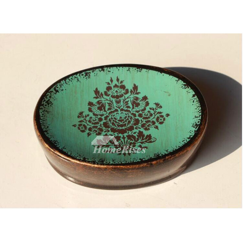 Round Shaped Vintage Ceramic Soap Dish Butterfly
