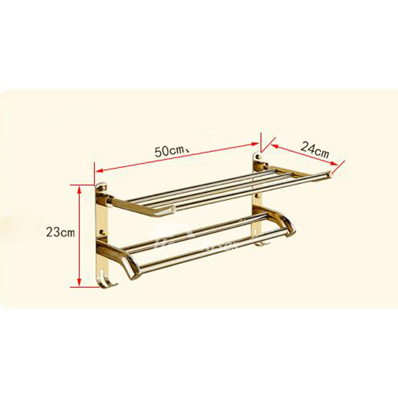 Modern Silver/Gold Mount 2 Layer Wall Shelves Bathroom