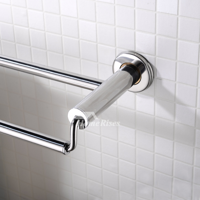 Stainless Steel Towel Rack Double Poles Wall Mount