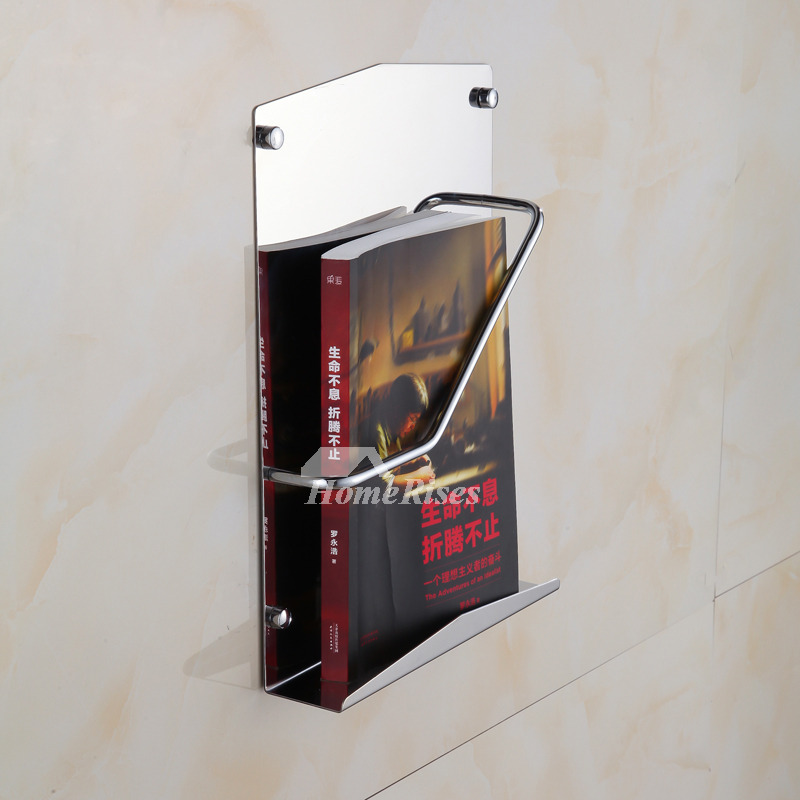 Chrome Magazine Stainless Steel Wall Mount Toilet Paper Holder Shelf