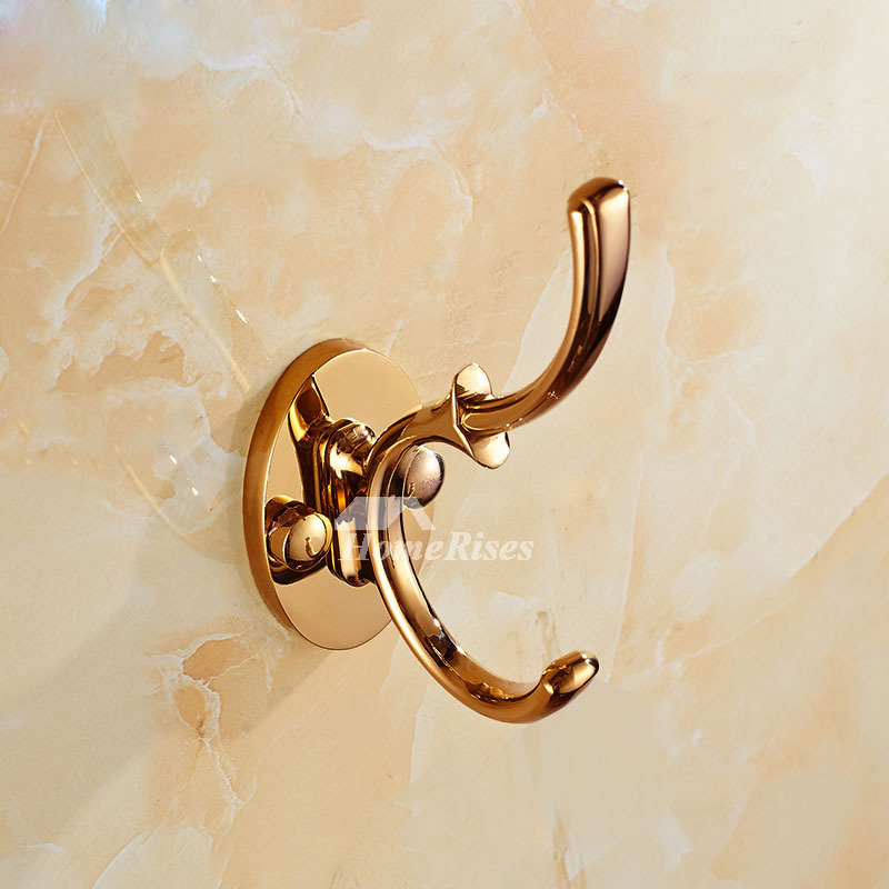 Luxury Aluminum Alloy Polished Single Robe Hook For Bathroom