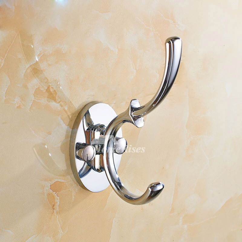 Luxury Aluminum Alloy Polished Single Robe Hook For Bathroom