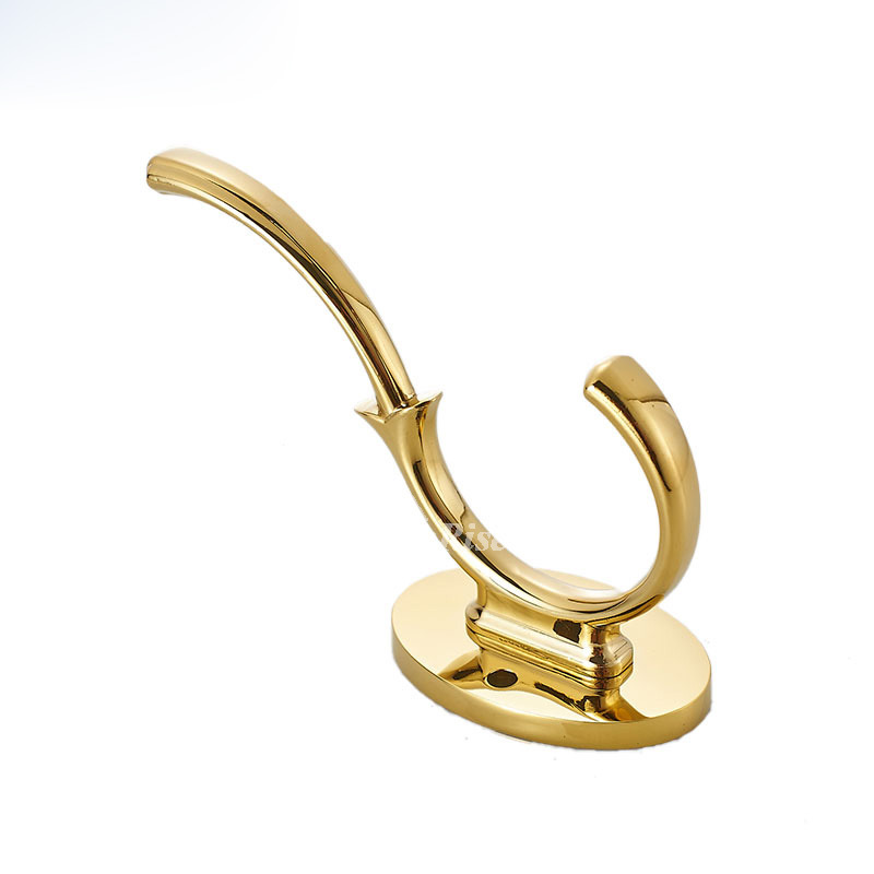 Luxury Aluminum Alloy Polished Single Robe Hook For Bathroom