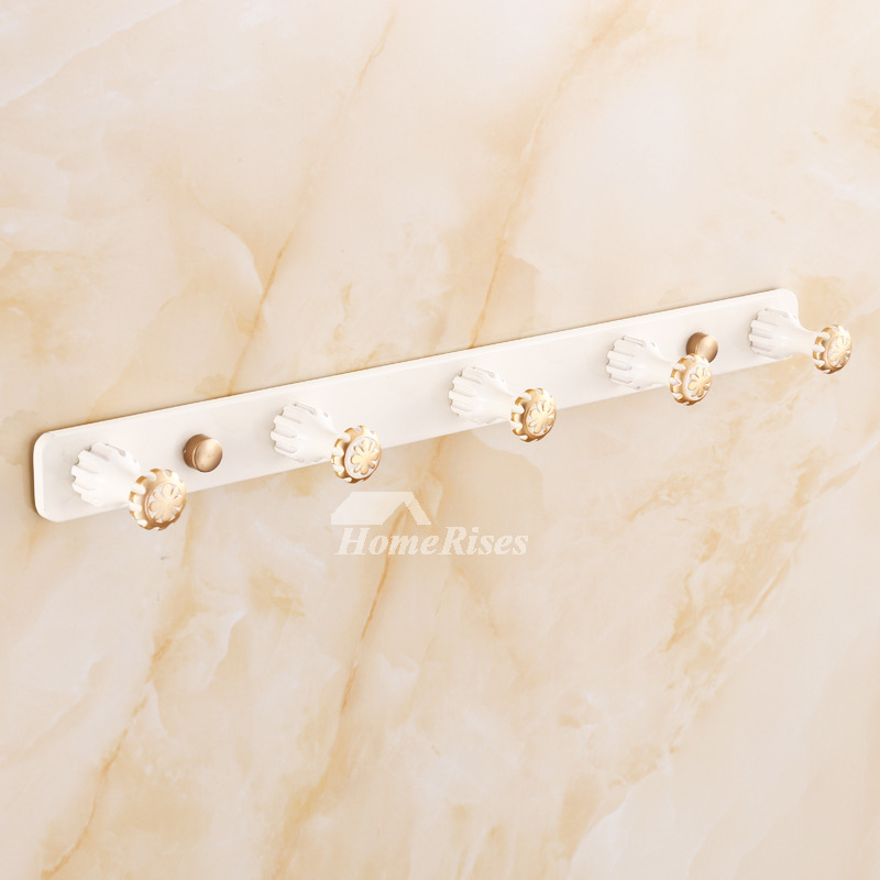 Contemporary Wall Mount White Painting Rectangular Shaped Bathroom Hook