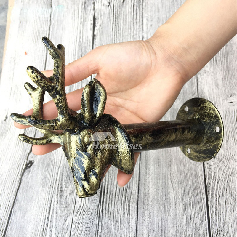 Antique Antler Shaped Decorative Robe Hooks Wall Mount