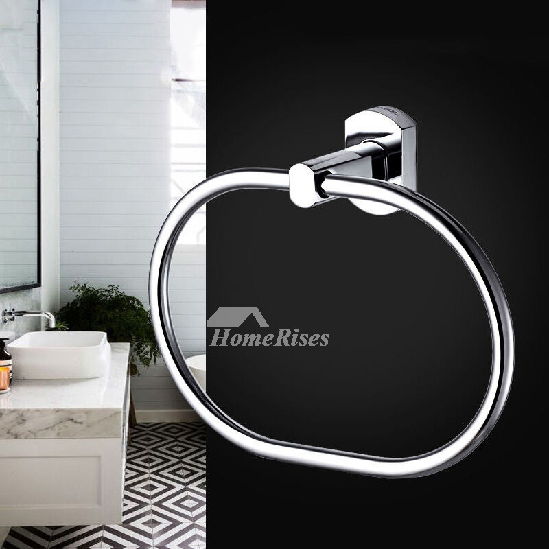 Good Oval Shaped Wall Mount Chrome Towel Rings For Bathrooms