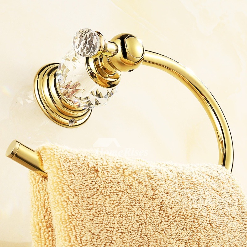 Exquisite Wall Mount Bathroom Towel Rings Silver/Gold/Rose Gold