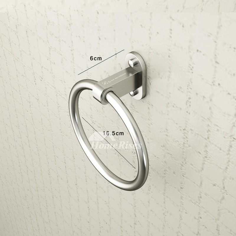 Towel Ring Chrome Round Shaped Wall Mount Aluminum