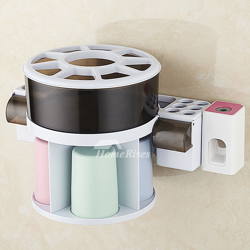 Brown Toothbrush Holder Suction Cup ABS Fiber PC