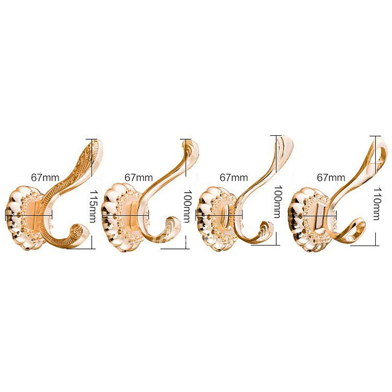 Modern Zinc Alloy Carved Bathrobe Hook No Drill