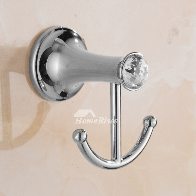 Solid Gold Robe Hook Polished Brass No Drill/Wall Mount