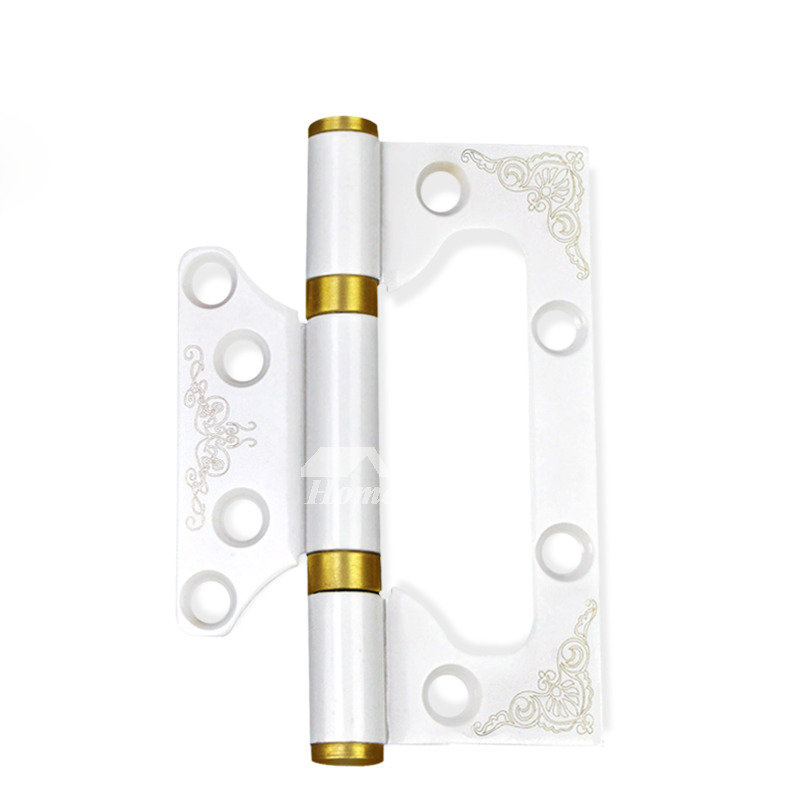 Modern White Door Hinges Stainless Steel No Slot 2 Pcs Carved