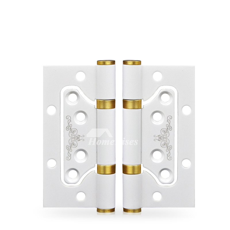 Modern White Door Hinges Stainless Steel No Slot 2 Pcs Carved