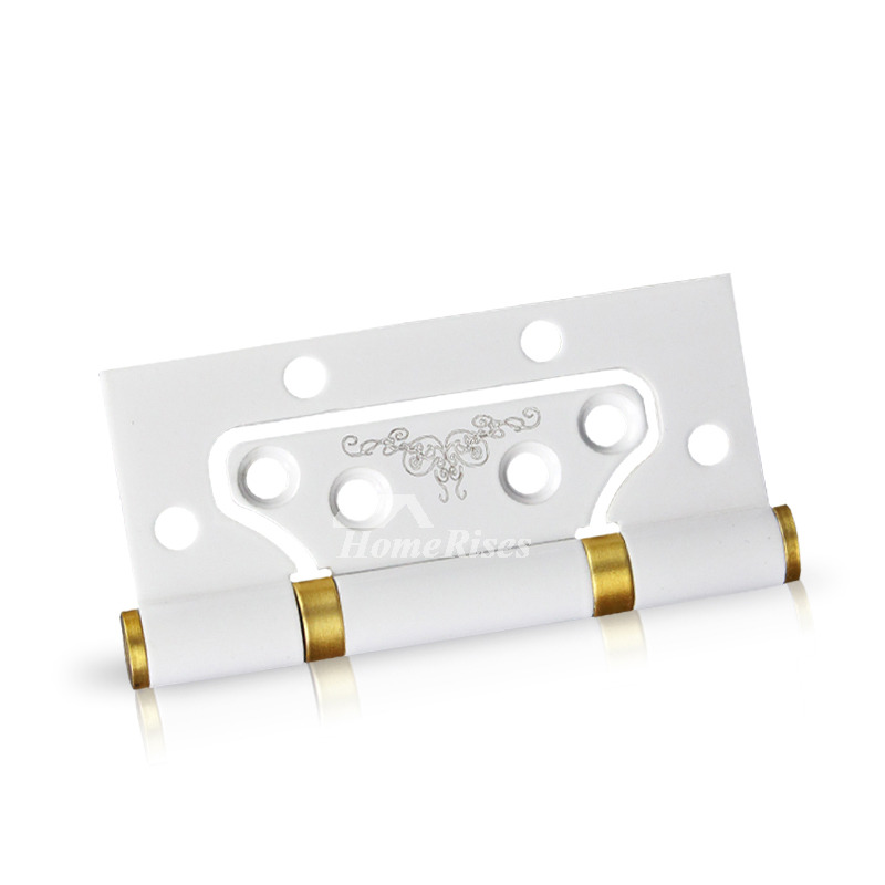Modern White Door Hinges Stainless Steel No Slot 2 Pcs Carved