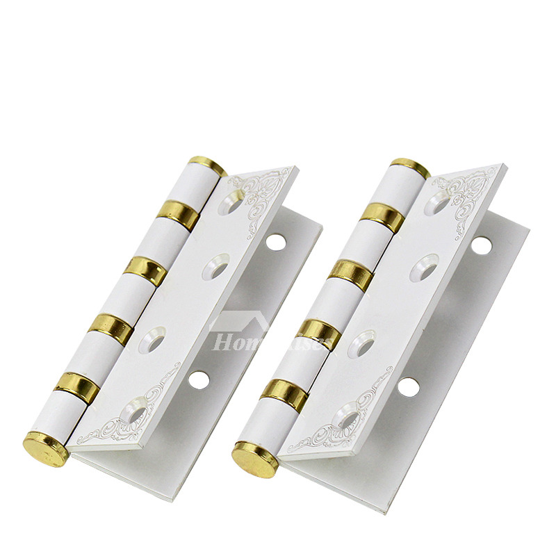Modern White Door Hinges Stainless Steel No Slot 2 Pcs Carved