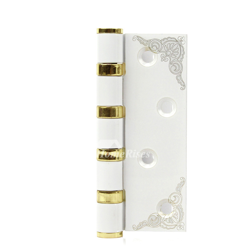 Modern White Door Hinges Stainless Steel No Slot 2 Pcs Carved