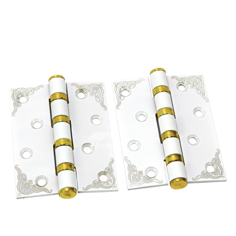 Modern White Door Hinges Stainless Steel No Slot 2 Pcs Carved