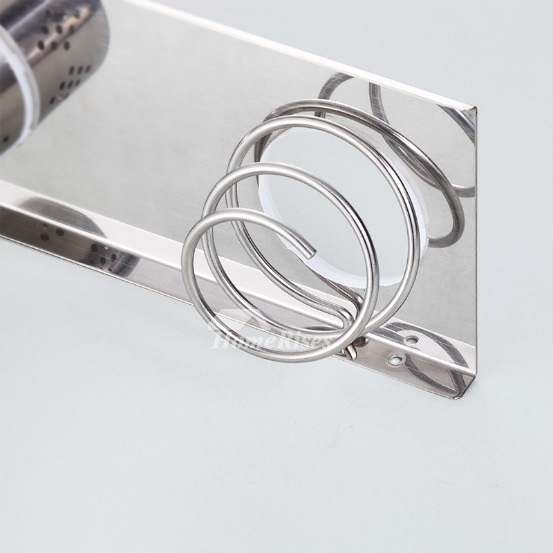 Stainless Toothbrush Holder Wall Mount Silver Bathroom Modern