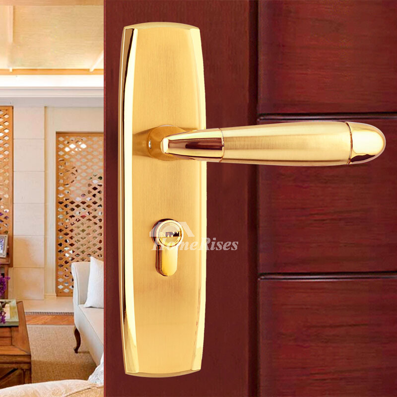 Commercial Door Locks Gold Zinc Alloy Luxury Polished Brass