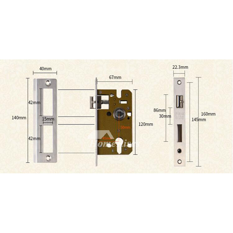 Modern Carved Ivory Best Mortise Locks Bedroom Silent