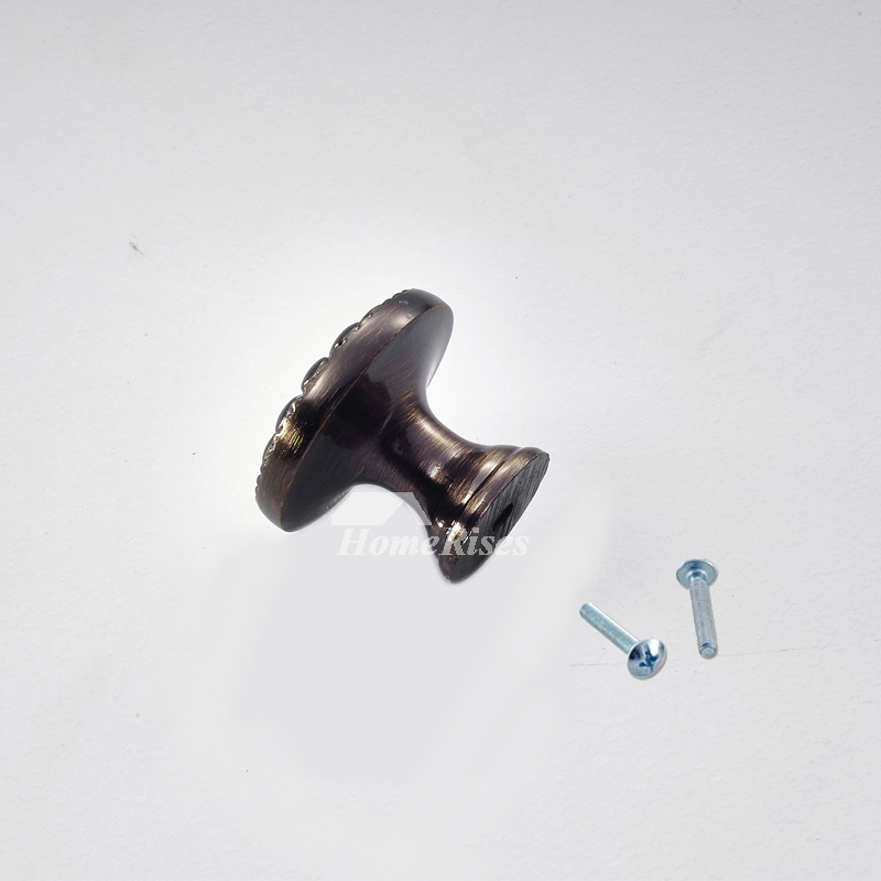 Small Drawer Knobs Oil-Rubbed Bronze Carved Zinc Alloy Bedroom
