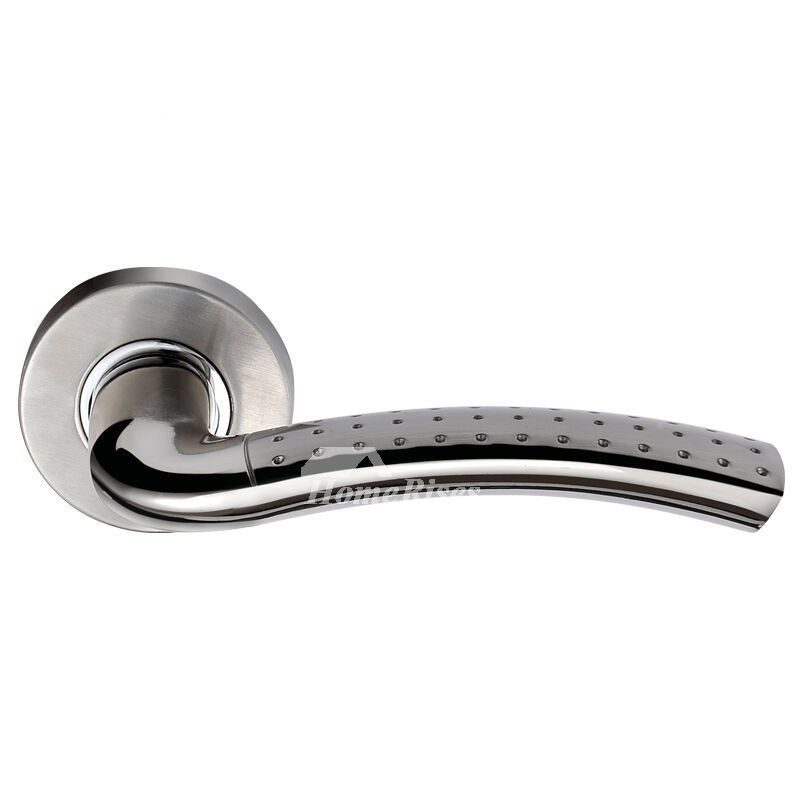 Solid Zinc Alloy Silver Brushed Door Handle Lock Without Key