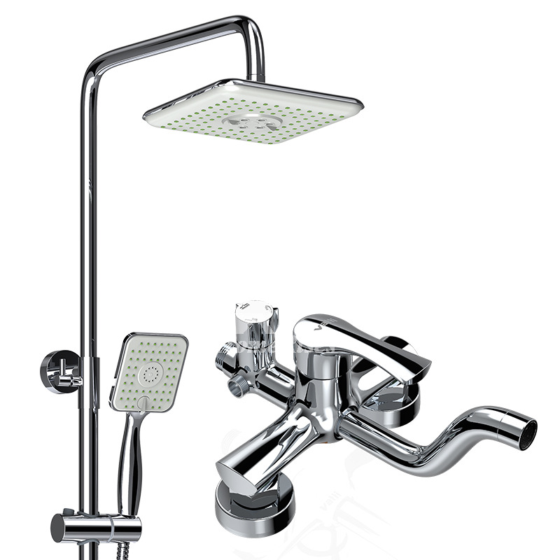 Modern Best Shower Faucets Square Shaped Silver Stainless Steel