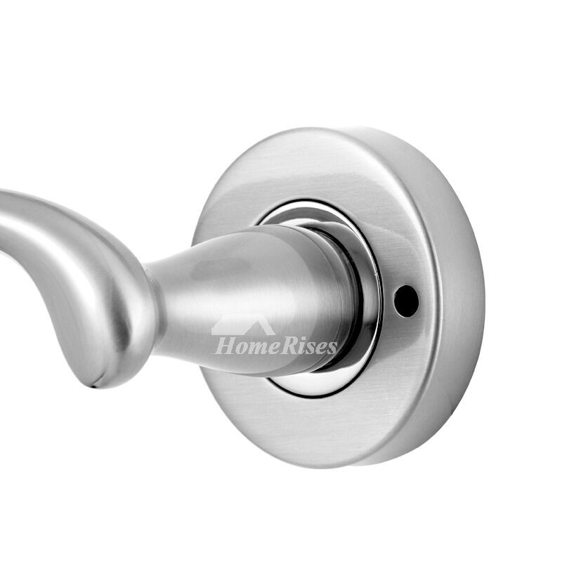 Commercial Door Handle Lock Without Key Brushed Silver Modern