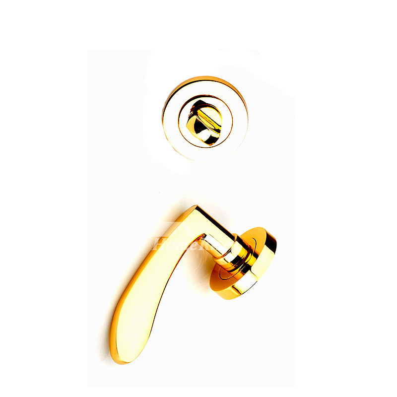 Front Door Handles Without Key Polished Brass Gold Zinc Alloy