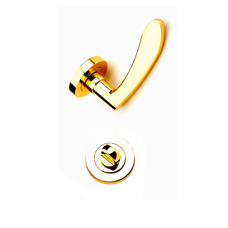 Front Door Handles Without Key Polished Brass Gold Zinc Alloy