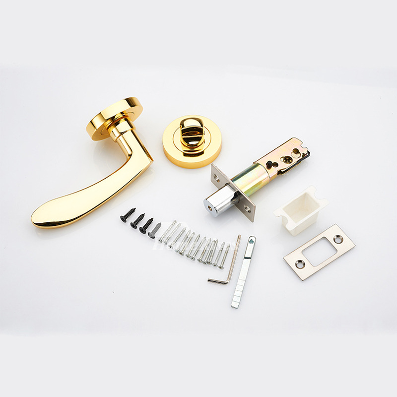 Front Door Handles Without Key Polished Brass Gold Zinc Alloy