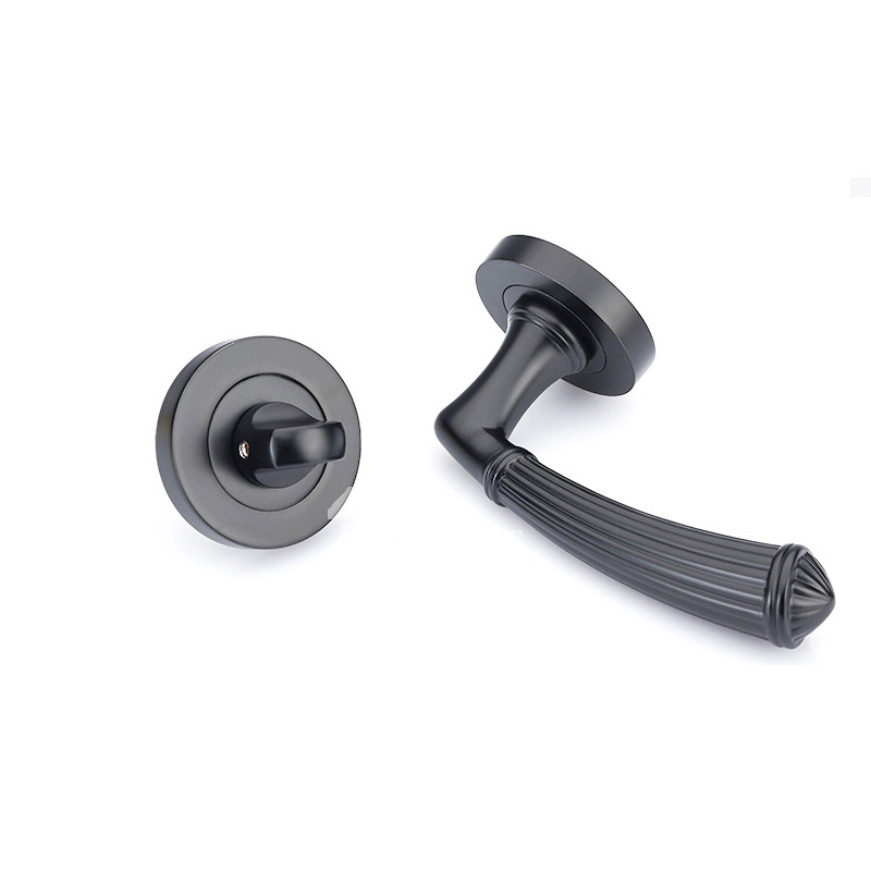 Bedroom Door Handles Without Key Black Painting Zinc Alloy