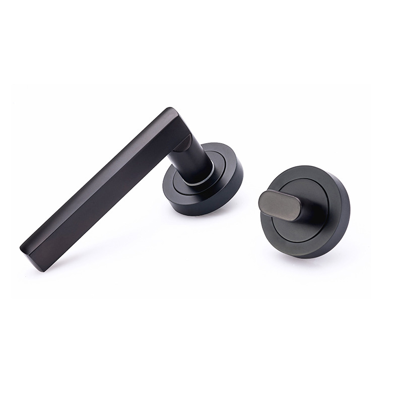 Black Door Handles Lock Without Key Painting Smooth Interior