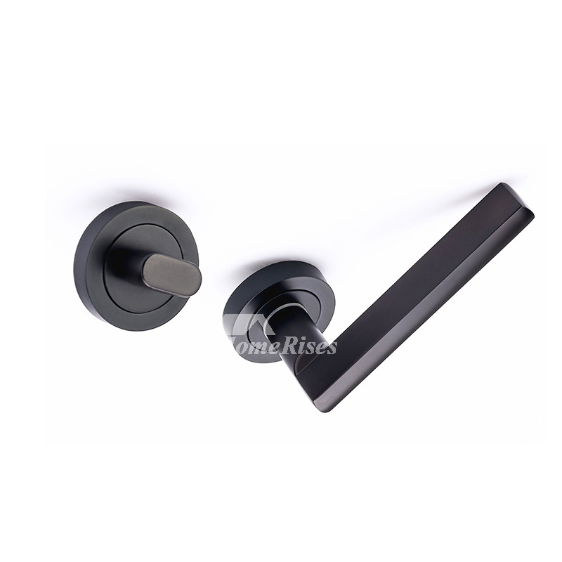 Black Door Handles Lock Without Key Painting Smooth Interior