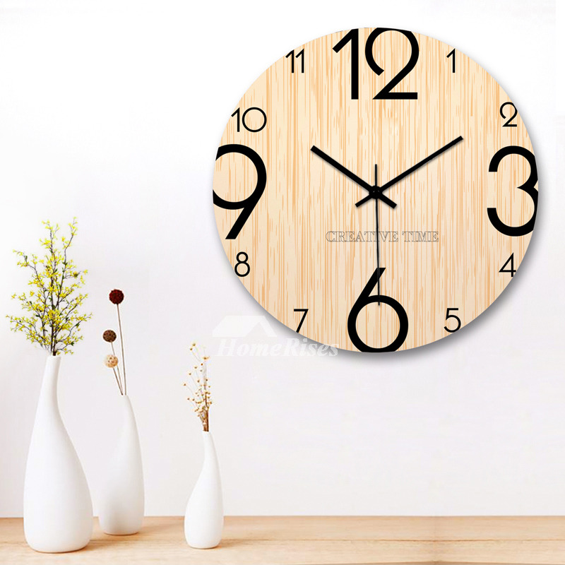 Best Wall Clocks Round Shaped Nordic Wood Simple Modern Hanging