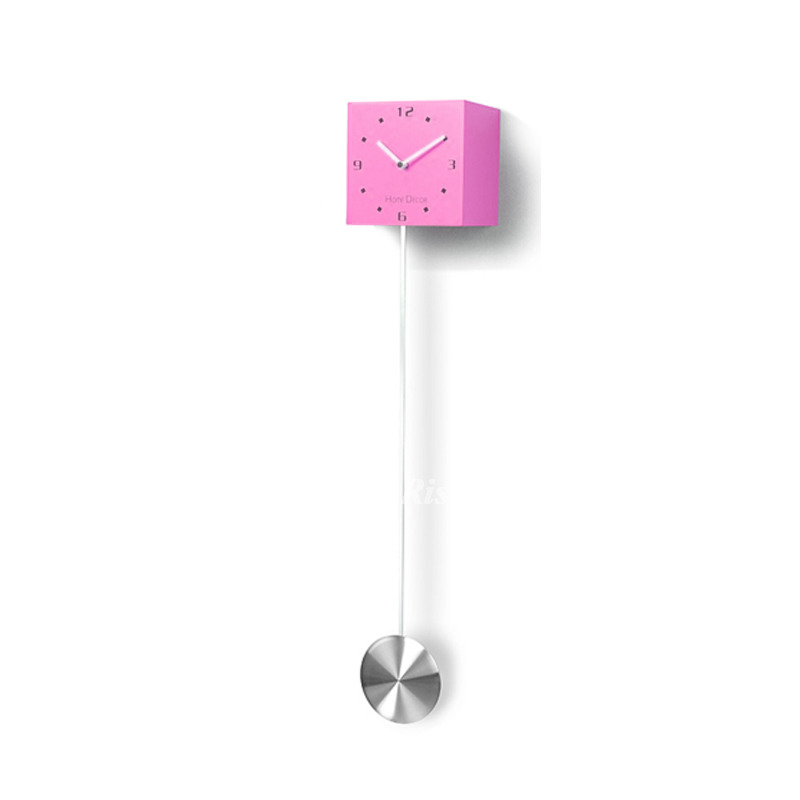 Pendulum Wall Clock Hanging Square Silent Wooden 6 Inch Painting