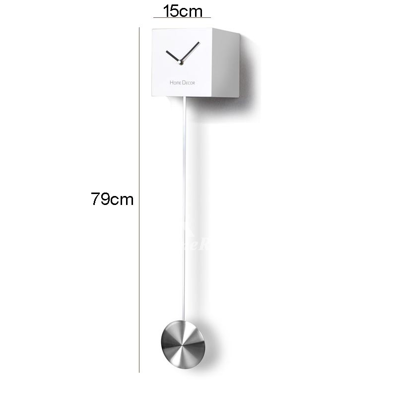 Pendulum Wall Clock Hanging Square Silent Wooden 6 Inch Painting