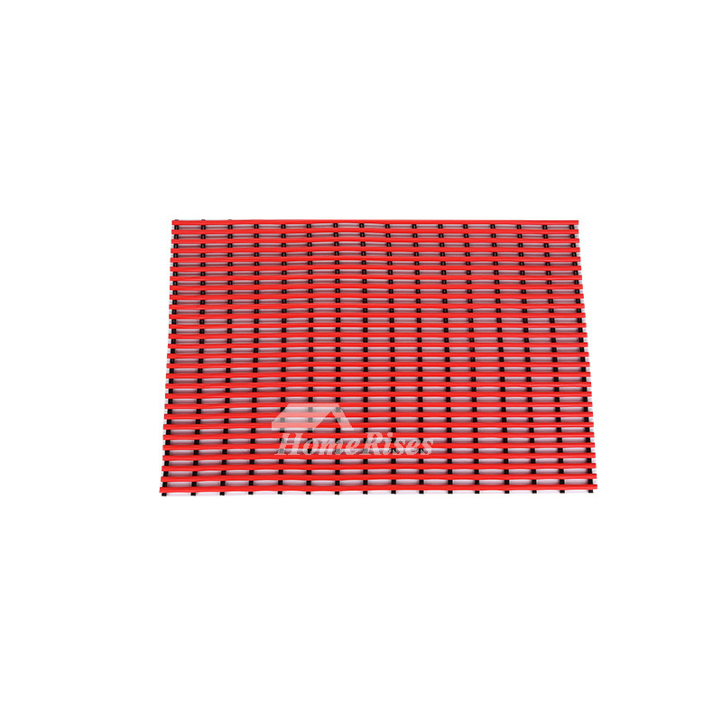 Designer Bath Mats PVC Red/Blue Square Non Slip Modern Cheap