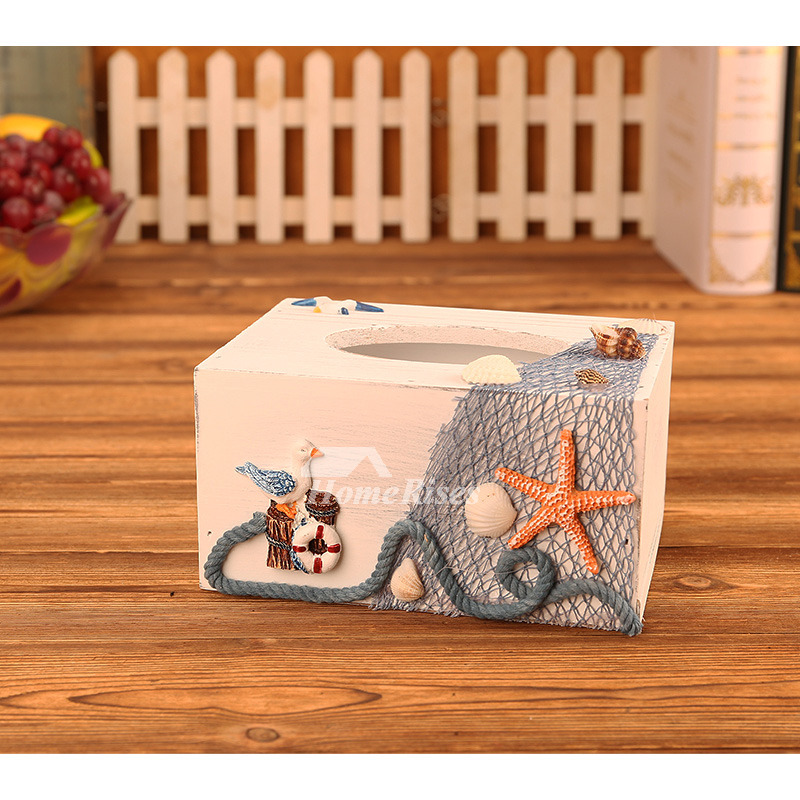 Decorative Tissue Box Wooden Rectangular Crafts Modern Living Room