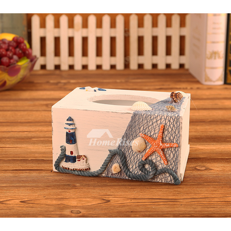 Decorative Tissue Box Wooden Rectangular Crafts Modern Living Room