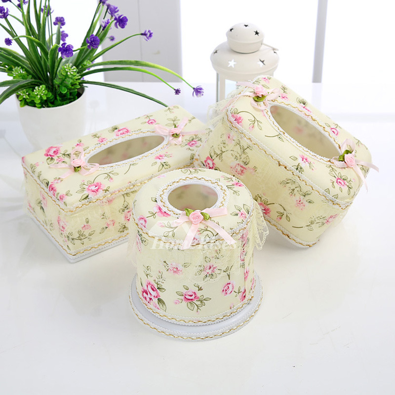 Decorative Tissue Box Cover Set Fabric Plastic Car Rectangular Modern