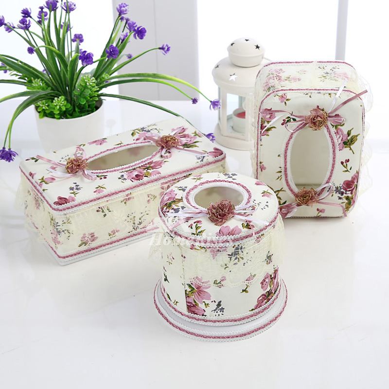 Modern Tissue Box Cover Set Fabrc Plastic Decorative Rectangular