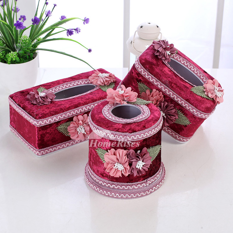 Modern Tissue Box Cover Set Fabrc Plastic Decorative Rectangular