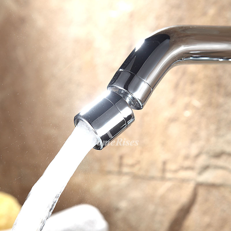 Cheap Kitchen Faucets Rotatable One Hole Centerset Silver Chrome