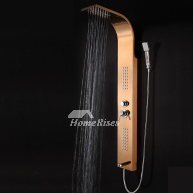 Shower Panel System Rose Gold SPA Stainless Steel Bathroom